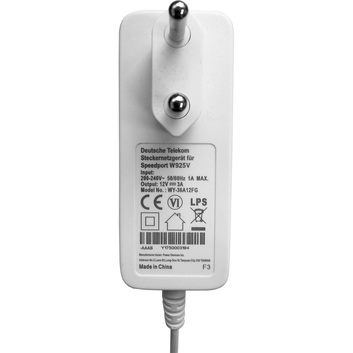 Tel-O-Fax Shop | Netzteil Telekom Speedport W925V weiß | Kommunikation ...